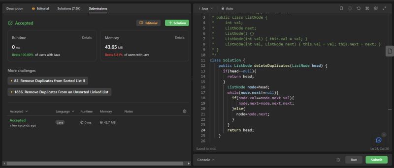 Roshan jha on LinkedIn: Linked List Remove duplicate nodes https://lnkd ... Roshan jha on LinkedIn: Linked List Remove duplicate nodes https://lnkd ...