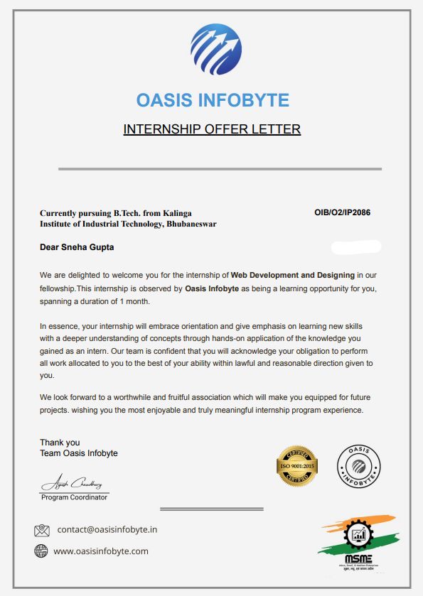 Sneha Gupta on LinkedIn: #webdevelopment #oasis #oasisinfobyte Sneha Gupta on LinkedIn: #webdevelopment #oasis #oasisinfobyte