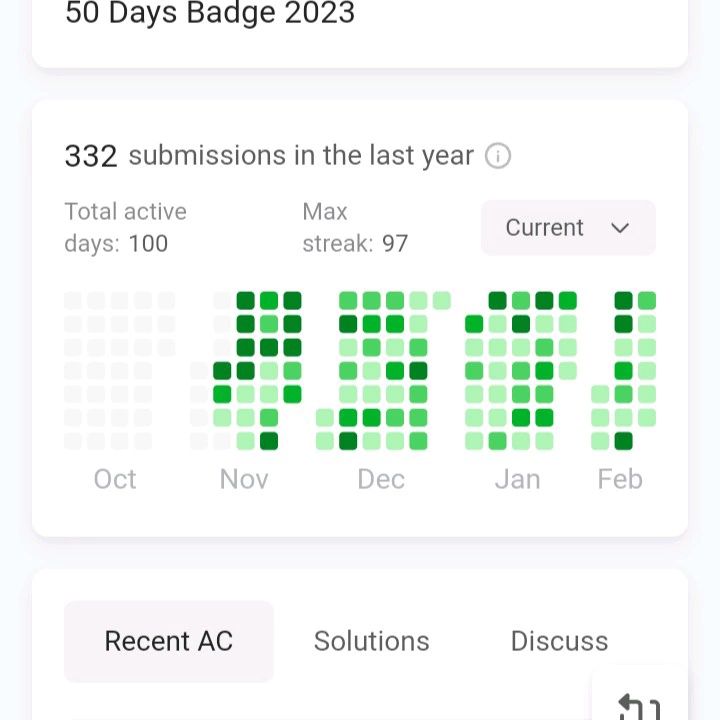 Completed 100 days of code at LeetCode | Sajid Hameed posted on the ... Completed 100 days of code at LeetCode | Sajid Hameed posted on the ...