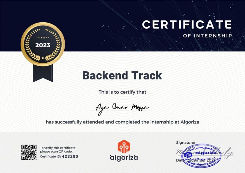 Aya Omar on LinkedIn: #internship #backend #algoriza Aya Omar on LinkedIn: #internship #backend #algoriza