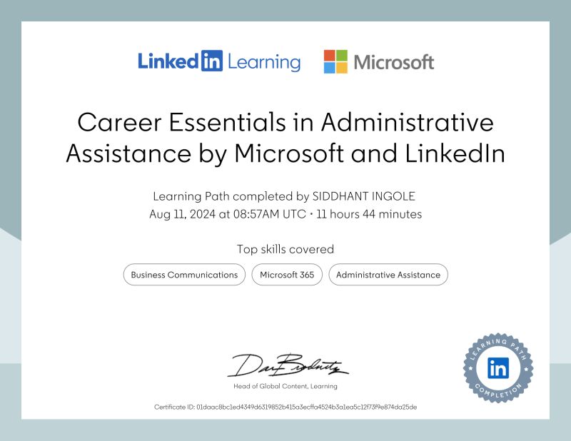 SIDDHANT INGOLE on LinkedIn: Certificate of Completion SIDDHANT INGOLE on LinkedIn: Certificate of Completion
