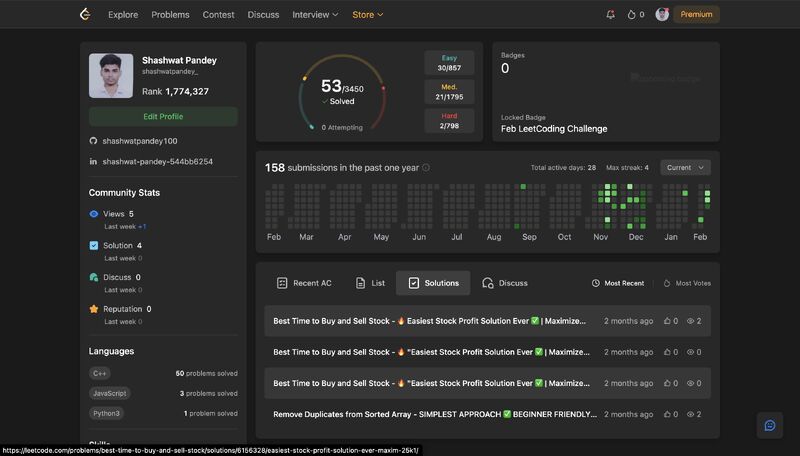 shashwat Pandey on LinkedIn: #leetcode #dsa #codinglife # ... shashwat Pandey on LinkedIn: #leetcode #dsa #codinglife # ...