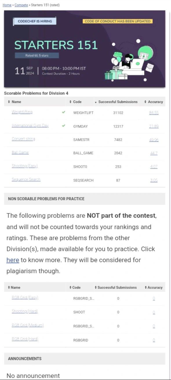Abhishek Jha on LinkedIn: #starters151 #problemsname #codechef # ... Abhishek Jha on LinkedIn: #starters151 #problemsname #codechef # ...