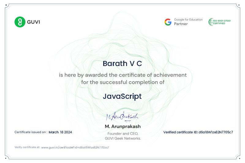 Barath VC on LinkedIn: #javascript #webdevelopment #gratitude # ... Barath VC on LinkedIn: #javascript #webdevelopment #gratitude # ...