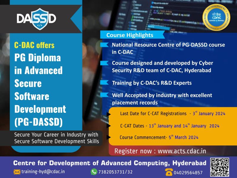 ACTS CDAC Hyderabad on LinkedIn: #pgdassd #softwaredevelopment # ... ACTS CDAC Hyderabad on LinkedIn: #pgdassd #softwaredevelopment # ...