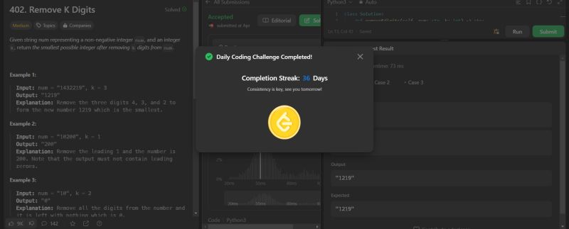 Day 37 of #100DaysOfCodingChallenge: Remove K Digits | Hetkumar ... Day 37 of #100DaysOfCodingChallenge: Remove K Digits | Hetkumar ...