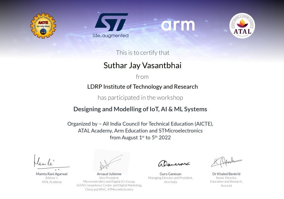Jay Suthar on LinkedIn: #connections #iot #ai #ml #workshopexperience # ... Jay Suthar on LinkedIn: #connections #iot #ai #ml #workshopexperience # ...