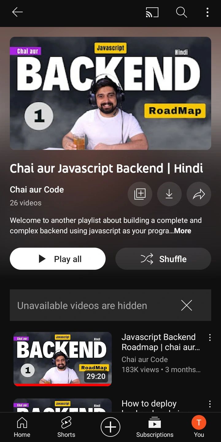 Chai aur Javascript Backend course by Hitesh Choudhary | Tushar Sahu ... Chai aur Javascript Backend course by Hitesh Choudhary | Tushar Sahu ...