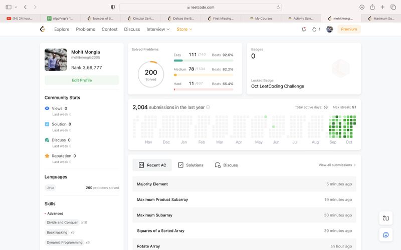 Completed 200 LeetCode questions! | MOHIT MONGIA posted on the topic ... Completed 200 LeetCode questions! | MOHIT MONGIA posted on the topic ...