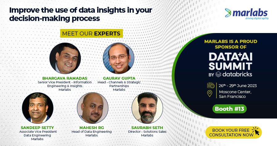 Marlabs LLC on LinkedIn: Marlabs at Data + AI Summit 2023 Marlabs LLC on LinkedIn: Marlabs at Data + AI Summit 2023