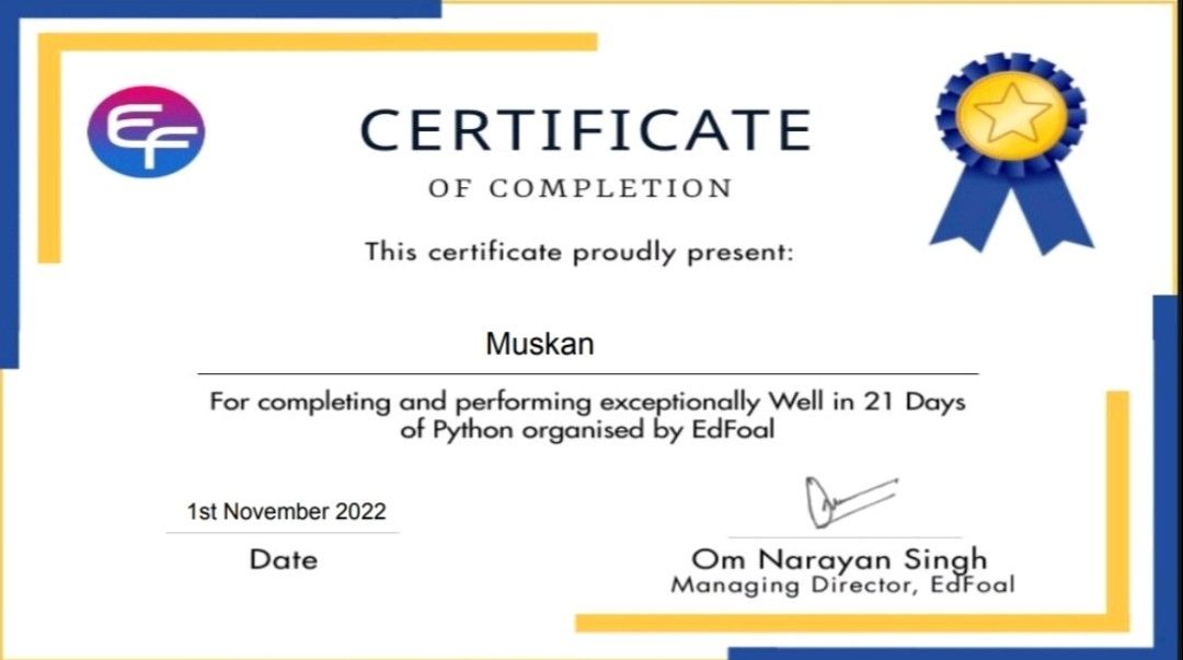 Muskan Sangal on LinkedIn: #python Muskan Sangal on LinkedIn: #python