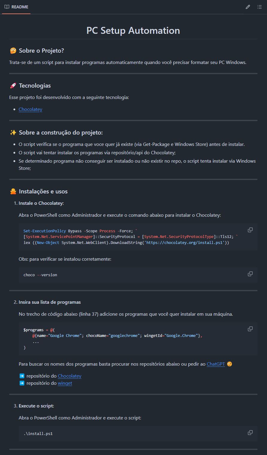 Compartilhando um script que desenvolvi para automatizar a reinstalação ... Compartilhando um script que desenvolvi para automatizar a reinstalação ...