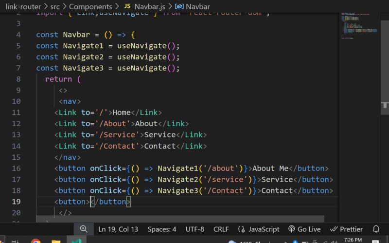 Router in React using useNavigate Hook. When someone Click on the ... Router in React using useNavigate Hook. When someone Click on the ...