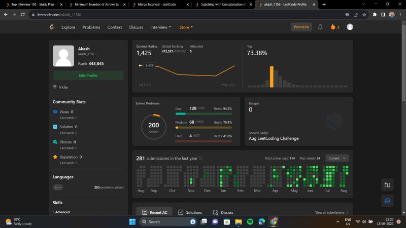 Akash Akash on LinkedIn: #leetcode2023 #codinglife #coding Akash Akash on LinkedIn: #leetcode2023 #codinglife #coding