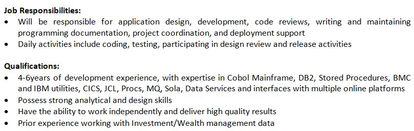 Jatin Kumar Gupta on LinkedIn: #hiring #cobol #hybrid #w2 #mainframe # ... Jatin Kumar Gupta on LinkedIn: #hiring #cobol #hybrid #w2 #mainframe # ...