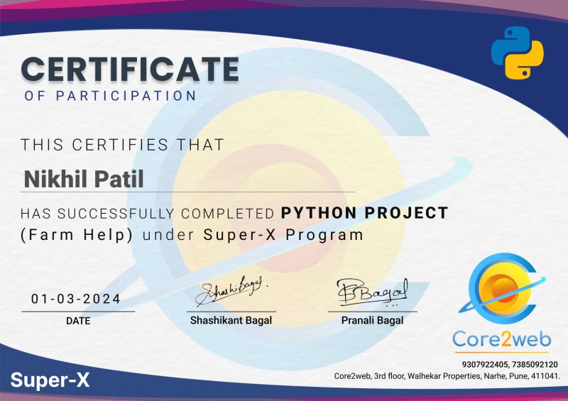 Nikhil Patil on LinkedIn: #farmhelp #super #super #python #super # ... Nikhil Patil on LinkedIn: #farmhelp #super #super #python #super # ...