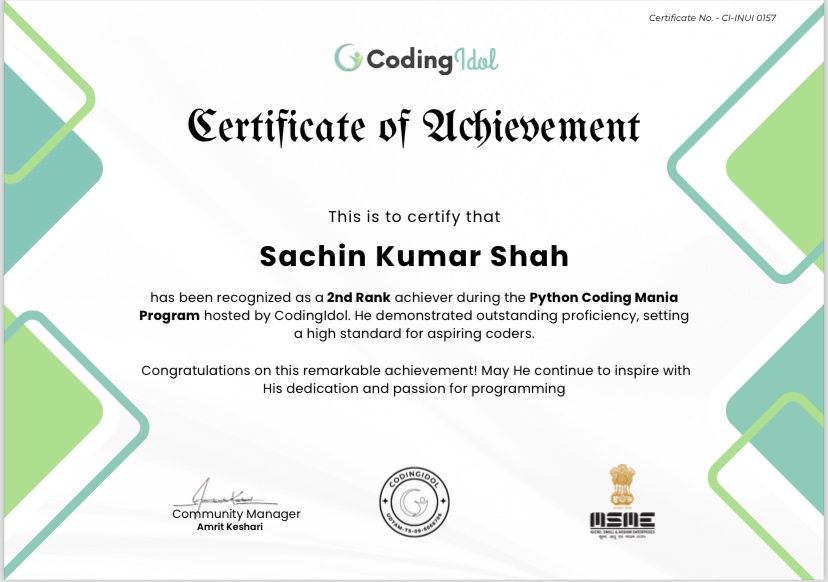 #python #coding | Sachin Kumar Shah #python #coding | Sachin Kumar Shah