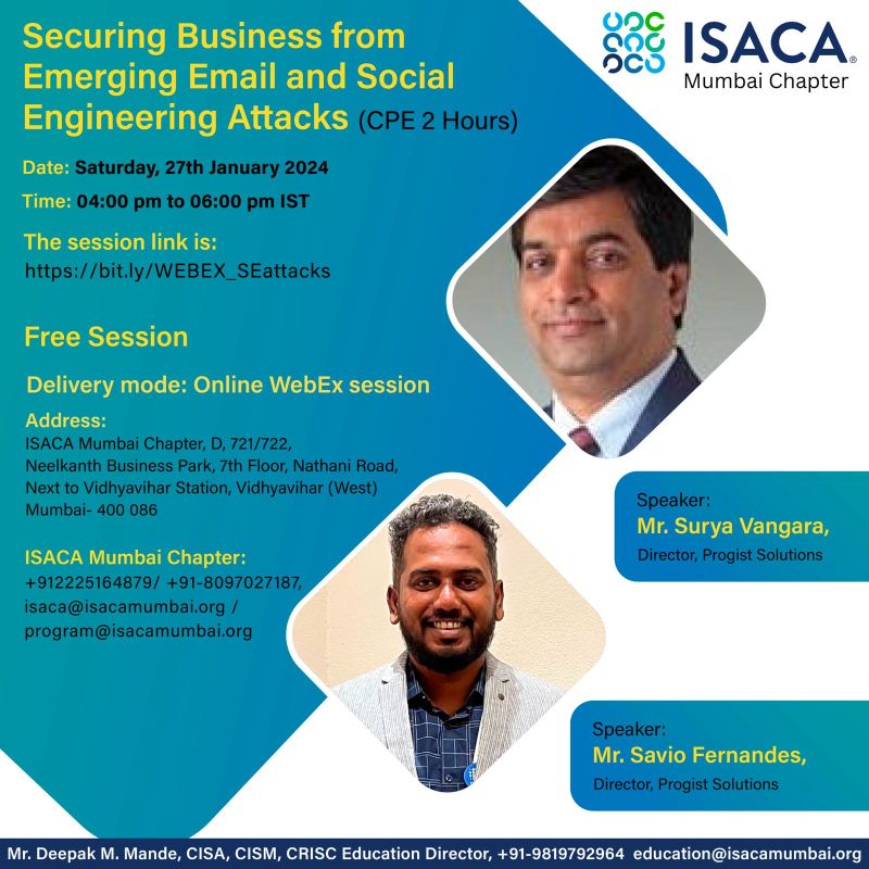 ISACA Mumbai Chapter on LinkedIn: #isaca #isacamumbai # ... ISACA Mumbai Chapter on LinkedIn: #isaca #isacamumbai # ...