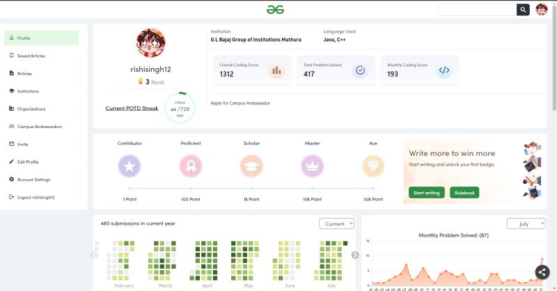 #codingjourney #geeksforgeeks #problemsolving #programming… | Rishi Singh #codingjourney #geeksforgeeks #problemsolving #programming… | Rishi Singh