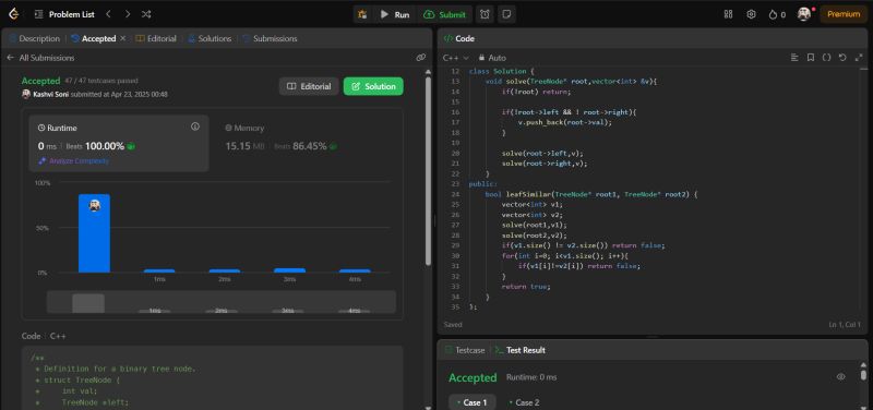#100daysofcode #100daysofcode #leetcode #binarytree #leafsimilar ... #100daysofcode #100daysofcode #leetcode #binarytree #leafsimilar ...