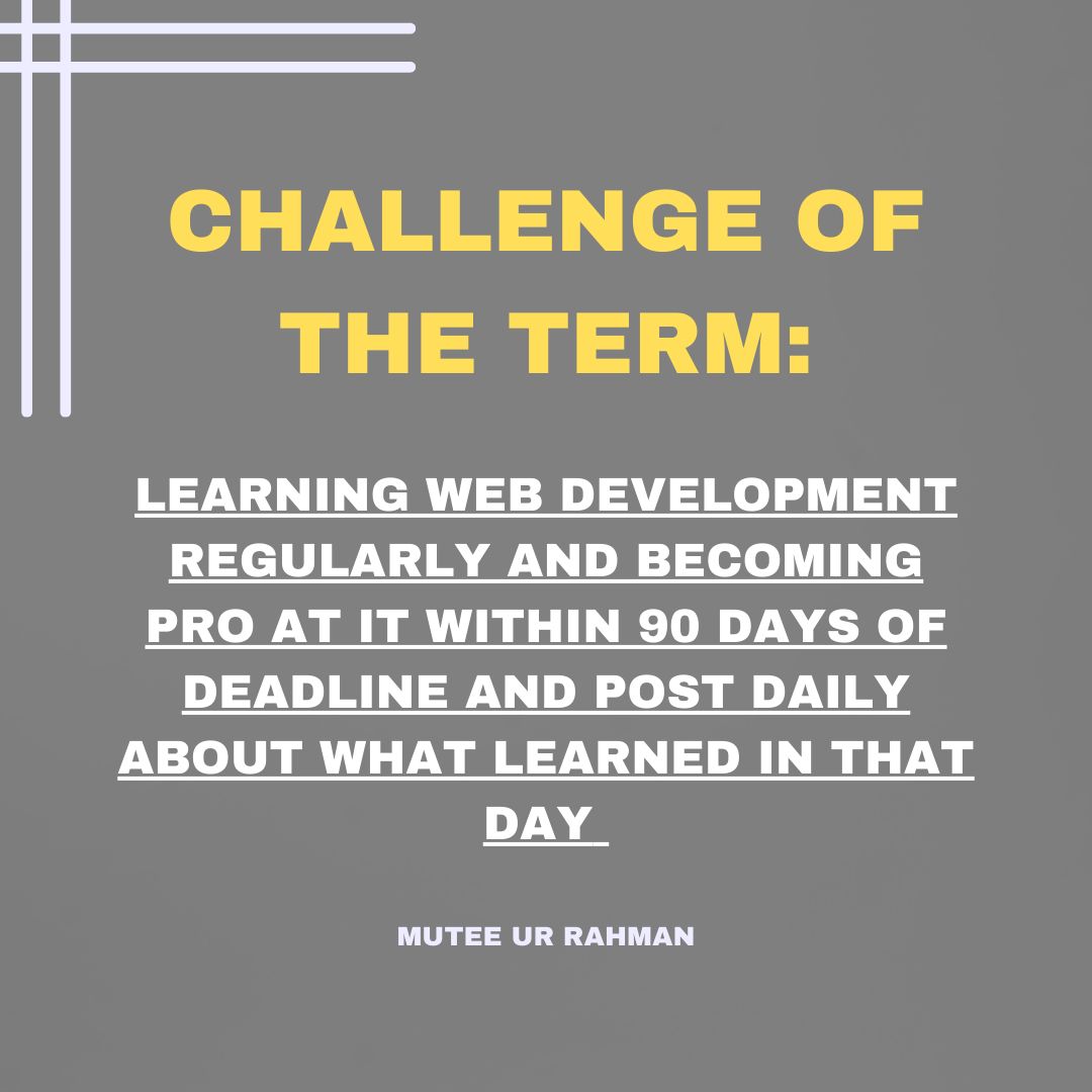 Mutee ur Rahman on LinkedIn: #90daychallenge #html #webdevelopment # ... Mutee ur Rahman on LinkedIn: #90daychallenge #html #webdevelopment # ...