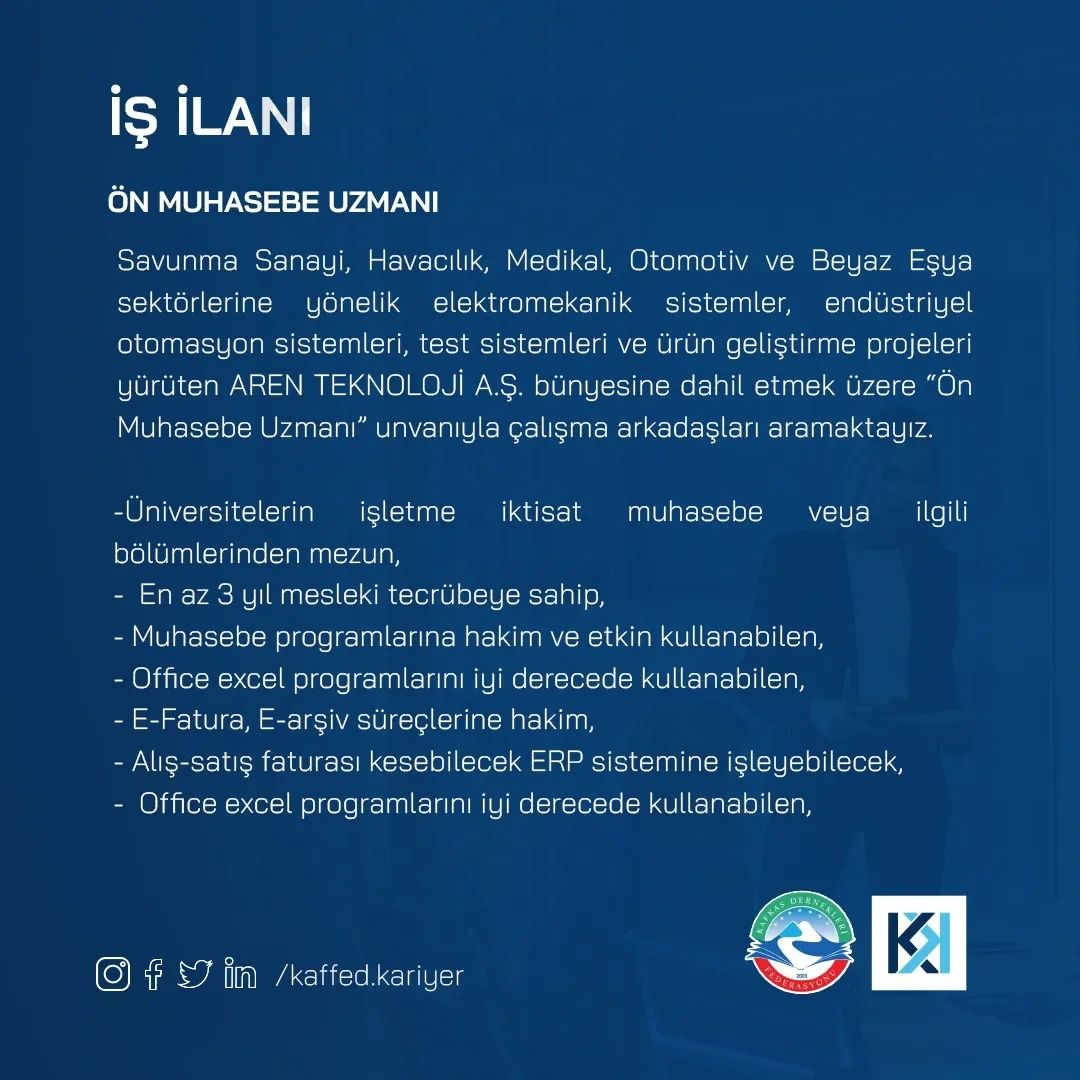 Kaffed Kariyer Komisyonu LinkedIn‘de: 📍 ÖN MUHASEBE UZMANI Kaffed Kariyer Komisyonu LinkedIn‘de: 📍 ÖN MUHASEBE UZMANI