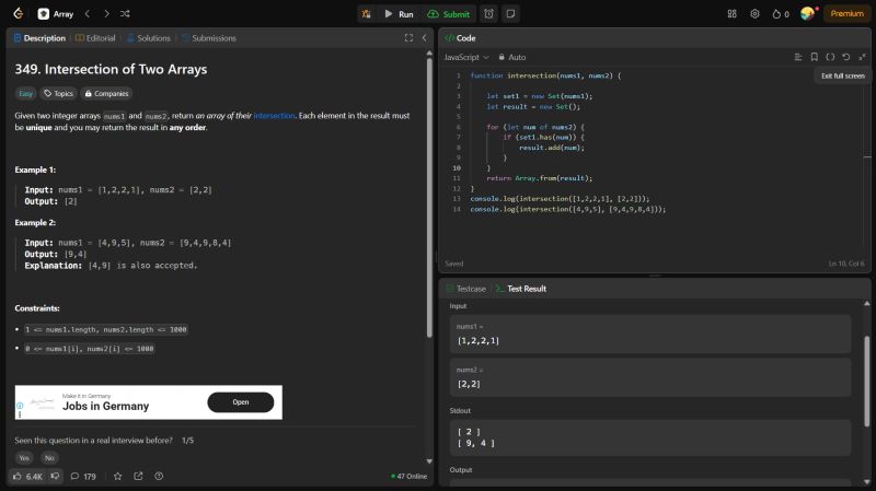 🚀 Solved LeetCode #349: 🚀 Solved LeetCode #349: