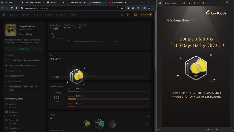 Durgesh Mehar on LinkedIn: #leetcode #100daysofcodingchallenge Durgesh Mehar on LinkedIn: #leetcode #100daysofcodingchallenge