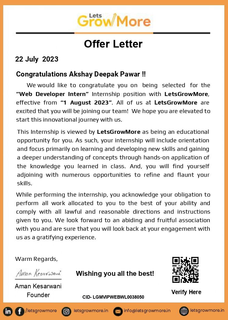 Akshay Pawar on LinkedIn: #internship #letsgrowmore # ... Akshay Pawar on LinkedIn: #internship #letsgrowmore # ...