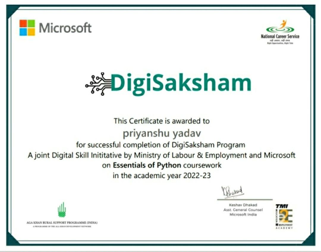 Priyanshu Yadav on LinkedIn: #microsoft #python Priyanshu Yadav on LinkedIn: #microsoft #python