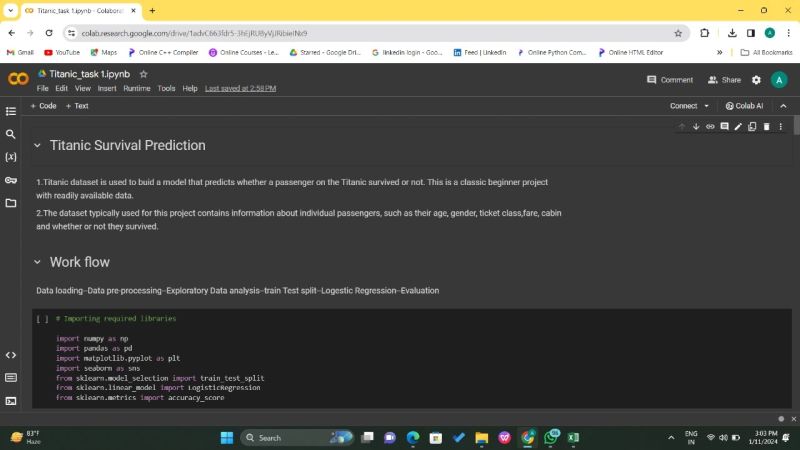 Prashiksha Shetty on LinkedIn: Codsoft Task 1 - Titanic Survival Prediction Prashiksha Shetty on LinkedIn: Codsoft Task 1 - Titanic Survival Prediction