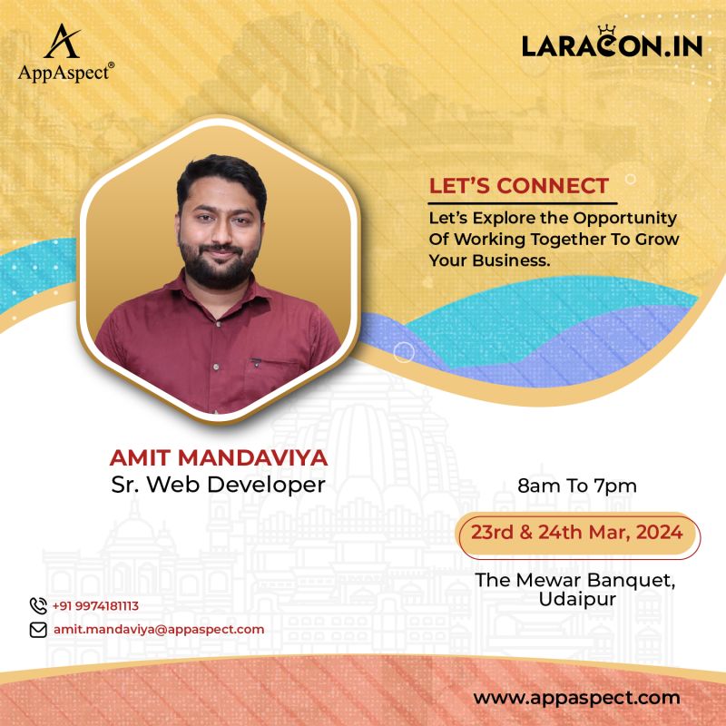Amit Mandaviya on LinkedIn: #laracon #laracon #laravel #udaipur Amit Mandaviya on LinkedIn: #laracon #laracon #laravel #udaipur
