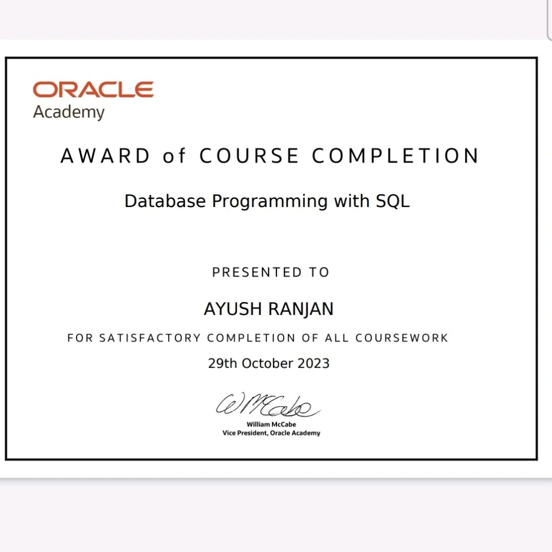 AYUSH RANJAN on LinkedIn: #sql #databaseprogramming #datascience # ... AYUSH RANJAN on LinkedIn: #sql #databaseprogramming #datascience # ...