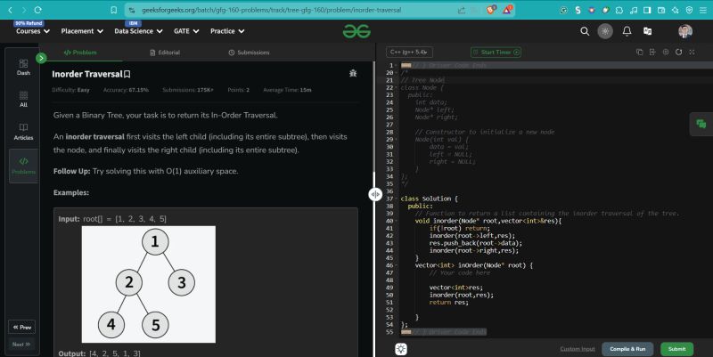 🌟 Day 85 of #gfg160 & #geekstreak2024! | MOHAMMAD KAVISH 🌟 Day 85 of #gfg160 & #geekstreak2024! | MOHAMMAD KAVISH