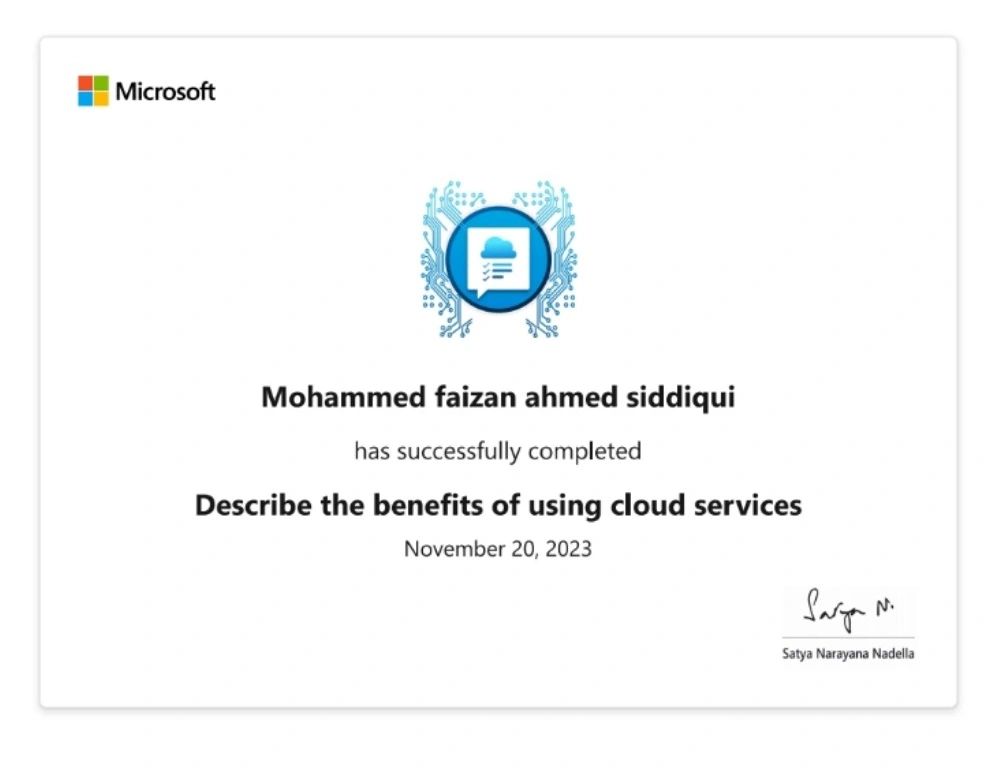Mohd Faizan Ahmed Siddiqui on LinkedIn: #microsoft Mohd Faizan Ahmed Siddiqui on LinkedIn: #microsoft