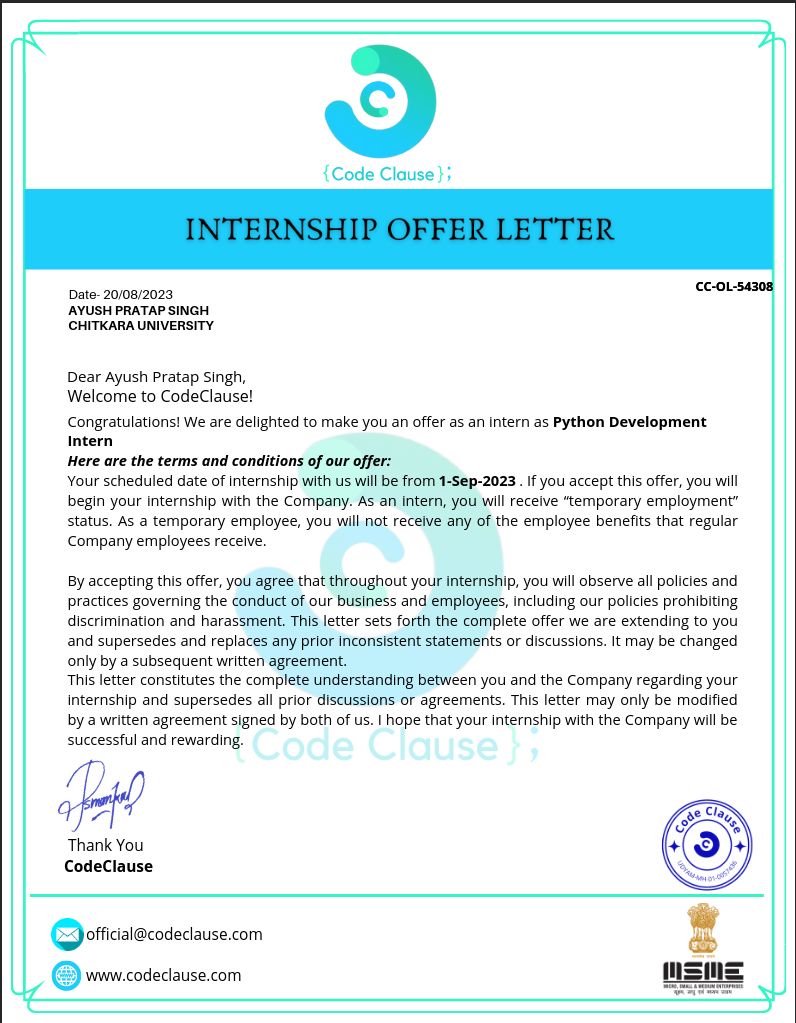 I'm thrilled to share that I've accepted an internship as a Python ... I'm thrilled to share that I've accepted an internship as a Python ...