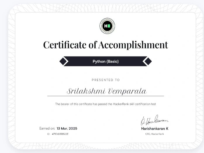 #hackerrank #python #continuouslearning #professionalgrowth | Lakshmi Sri #hackerrank #python #continuouslearning #professionalgrowth | Lakshmi Sri