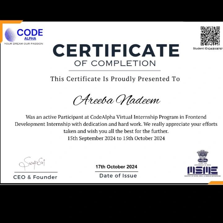 Areeba Nadeem on LinkedIn: #codealpha #codealpha #codealpha #internship ... Areeba Nadeem on LinkedIn: #codealpha #codealpha #codealpha #internship ...