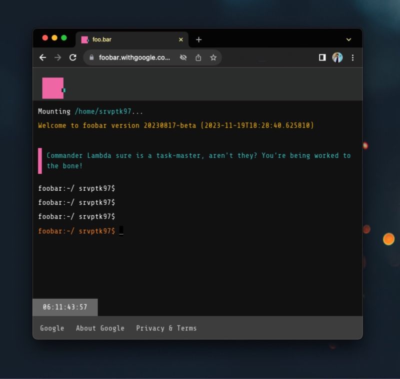 Invited to Google Foobar challenge | Saurav Prateek posted on the topic ... Invited to Google Foobar challenge | Saurav Prateek posted on the topic ...