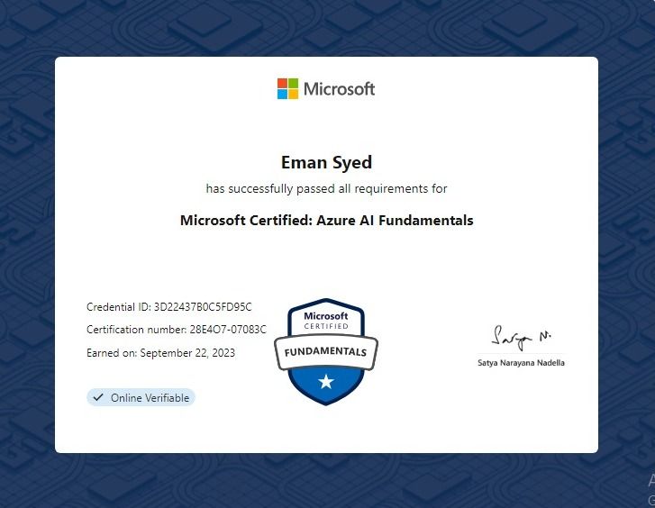 Syeda Eman on LinkedIn: #ai #microsoft #journey | 27 comments Syeda Eman on LinkedIn: #ai #microsoft #journey | 27 comments