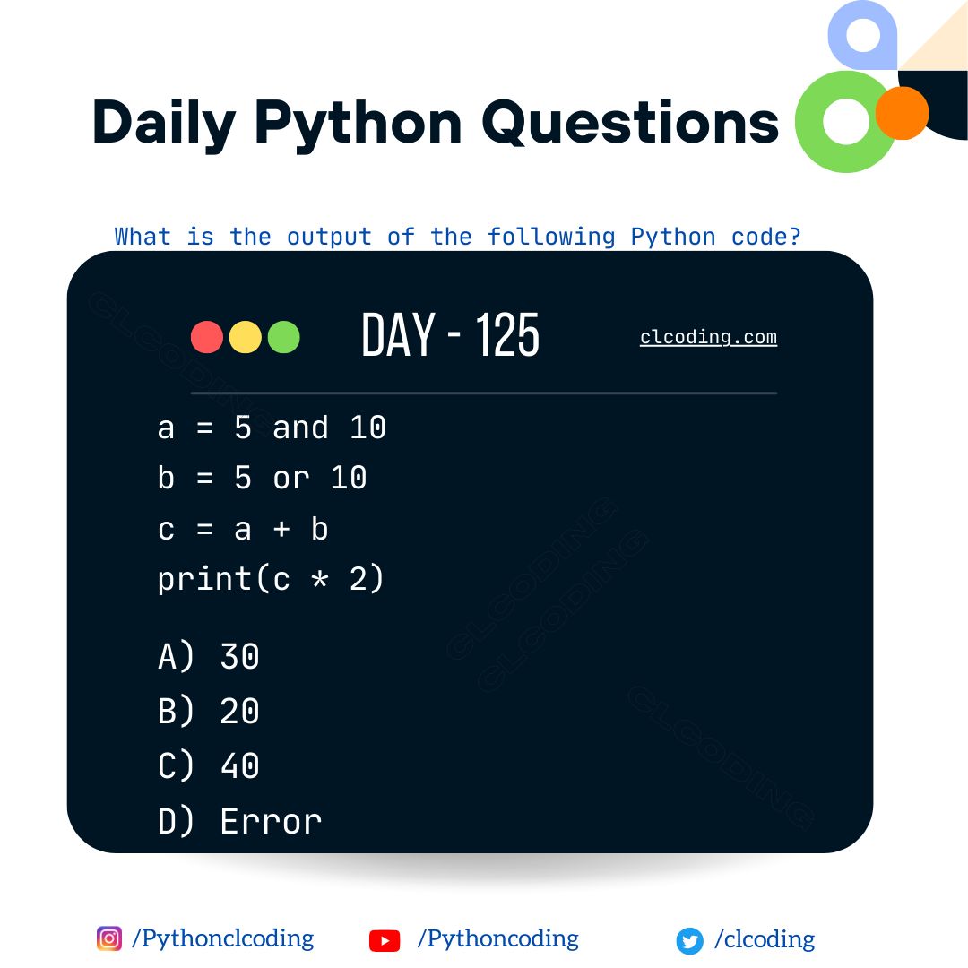 Python Coding on LinkedIn: Python Coding challenge - Day 125 | What is ... Python Coding on LinkedIn: Python Coding challenge - Day 125 | What is ...
