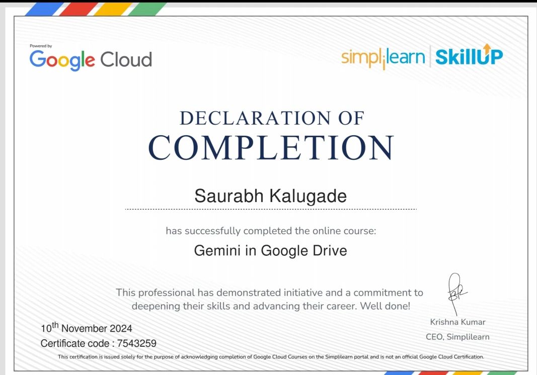 Saurabh Kalugade on LinkedIn: #gemini #googledrive #productivity Saurabh Kalugade on LinkedIn: #gemini #googledrive #productivity