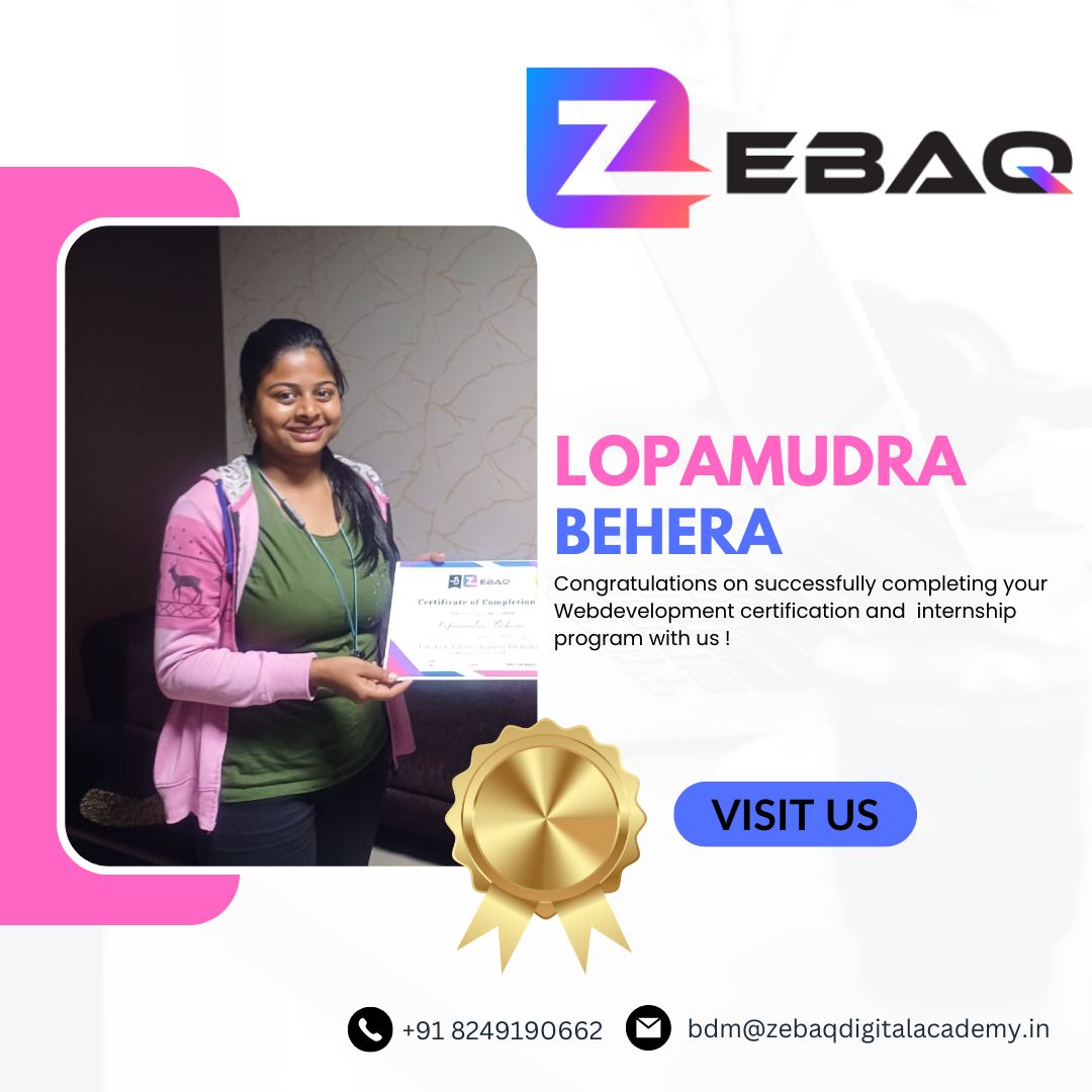 Zebaq Digital Academy on LinkedIn: Congratulations Lopamudra👏on ... Zebaq Digital Academy on LinkedIn: Congratulations Lopamudra👏on ...