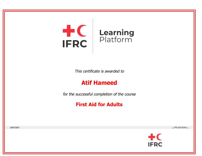 Atif Hameed on LinkedIn: Alhamdulillah Passed the First Aid training ... Atif Hameed on LinkedIn: Alhamdulillah Passed the First Aid training ...