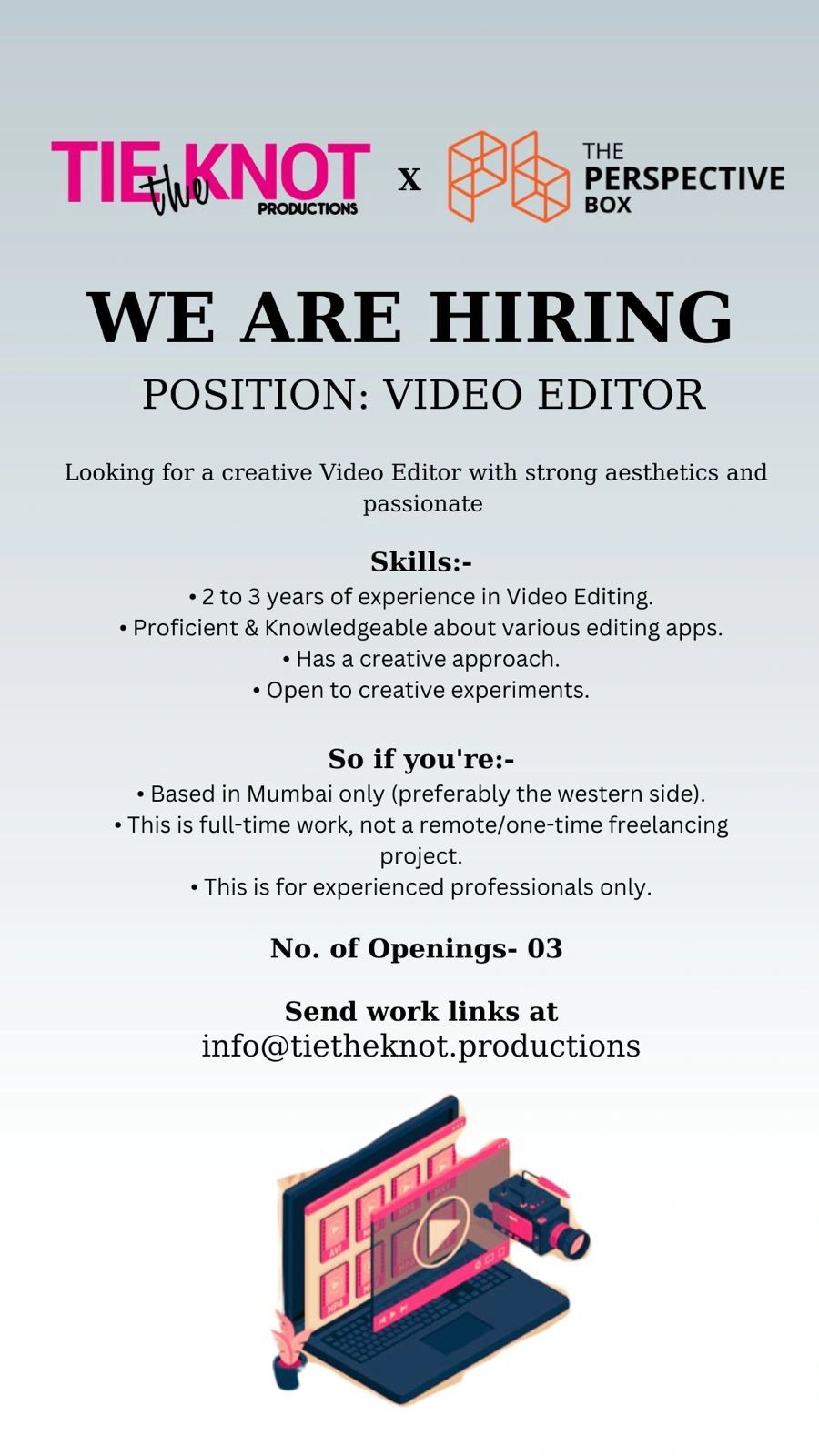 Virag Jain on LinkedIn: #hiring #experience #creative #videoeditor # ... Virag Jain on LinkedIn: #hiring #experience #creative #videoeditor # ...
