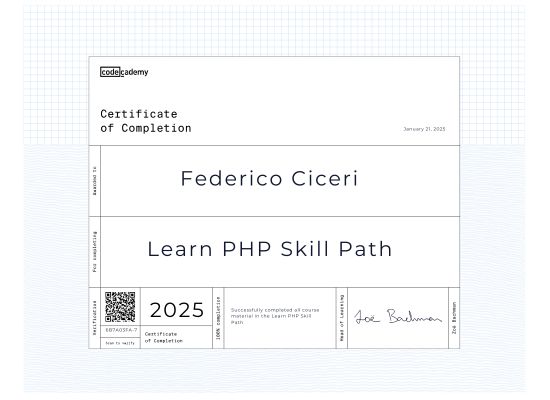 Federico Ciceri on LinkedIn: #php #codingjourney #webdevelopment #frontend Federico Ciceri on LinkedIn: #php #codingjourney #webdevelopment #frontend