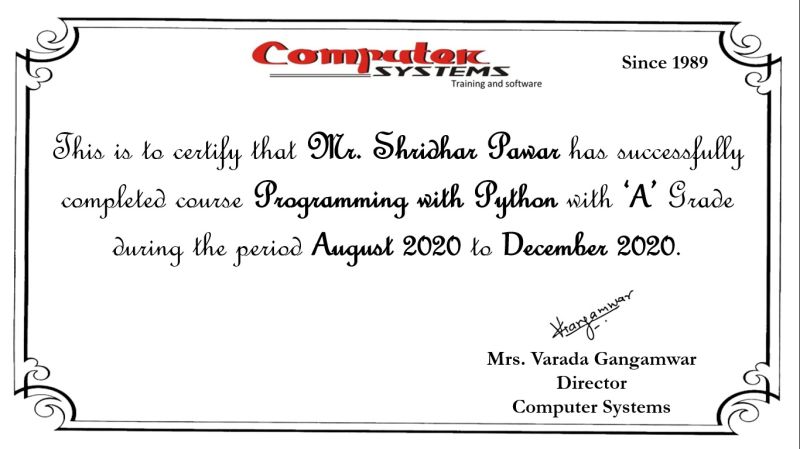 Shreedhar Pawar on LinkedIn: #latetopost #python #programming Shreedhar Pawar on LinkedIn: #latetopost #python #programming