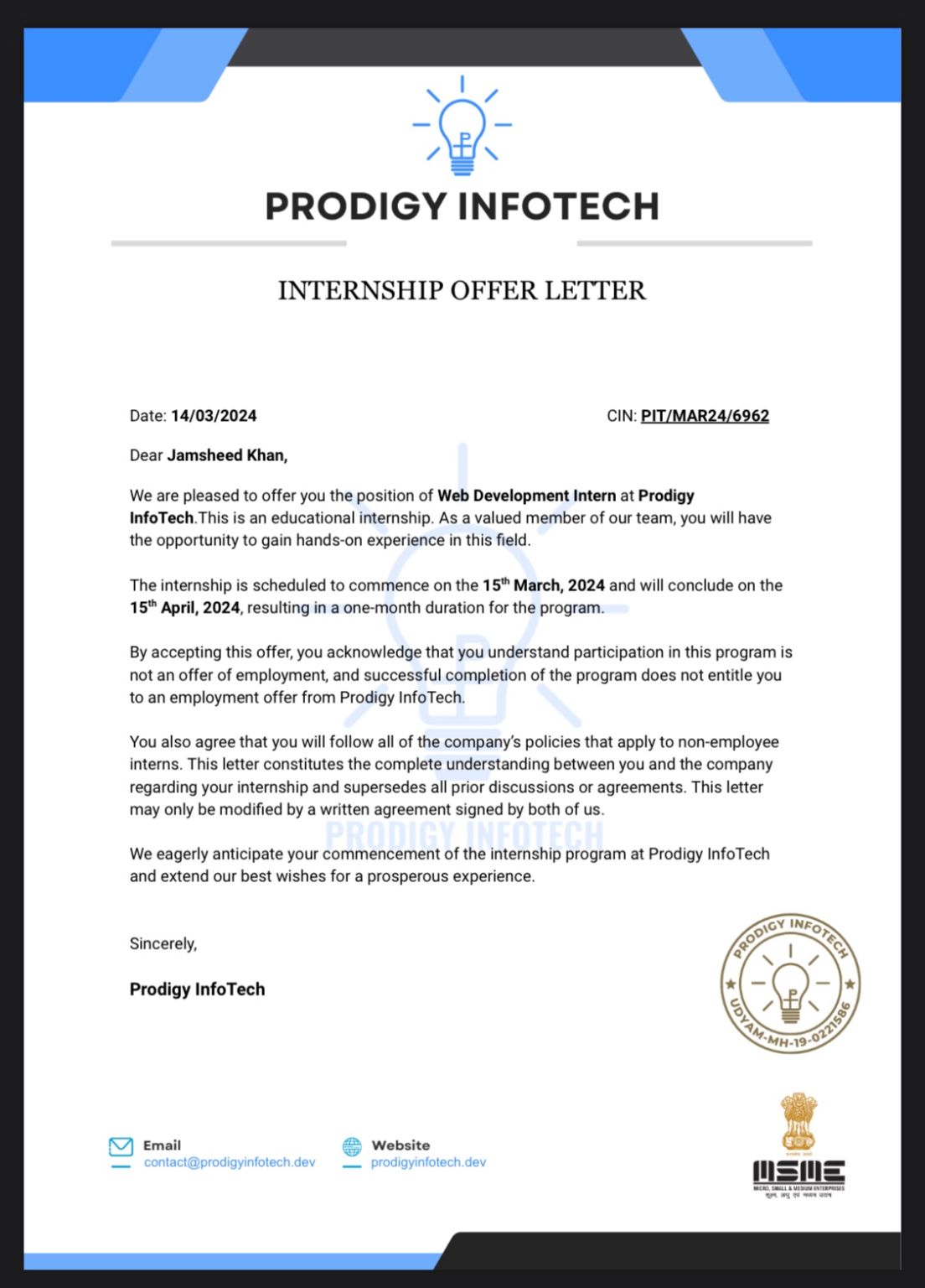 #prodigyinfotech | Jamsheed Khan #prodigyinfotech | Jamsheed Khan