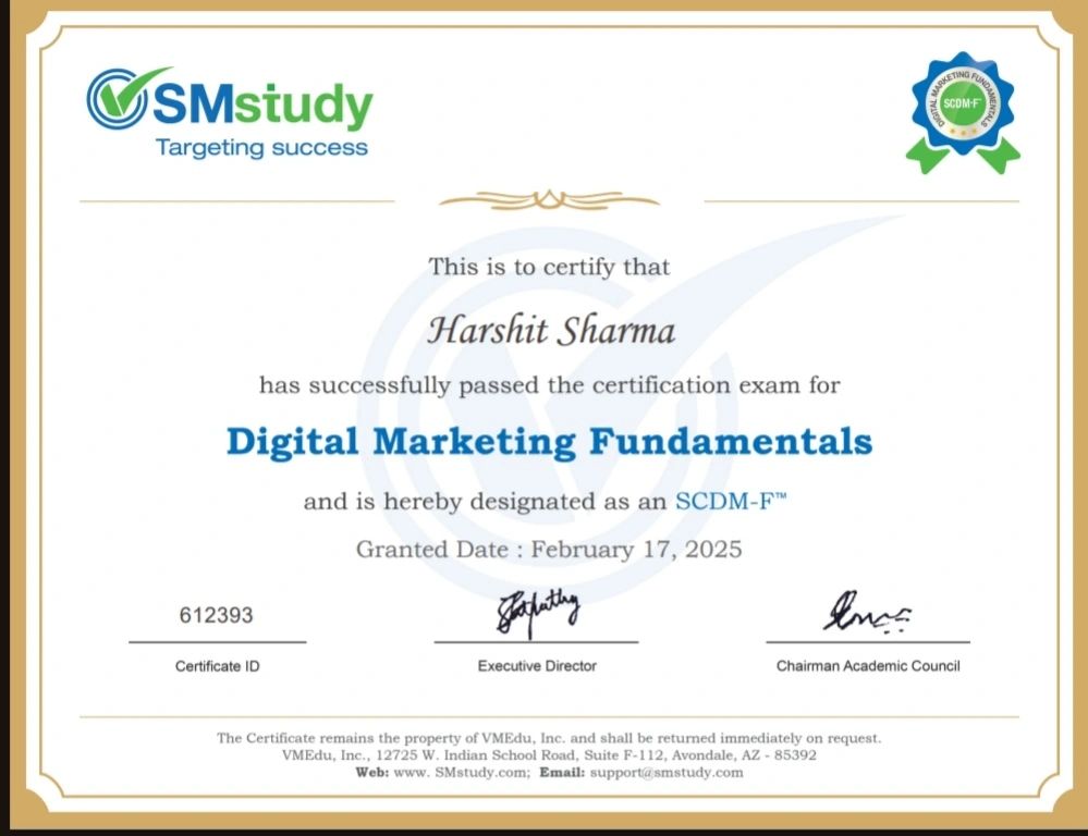 I have successfully earned the Digital Marketing Fundamentals ... I have successfully earned the Digital Marketing Fundamentals ...