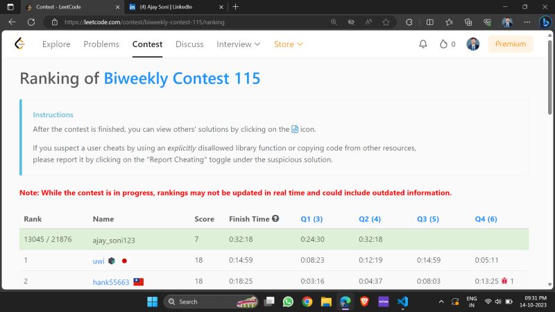 Ajay Soni on LinkedIn: #connections #leetcode #codingchallenge #contest ... Ajay Soni on LinkedIn: #connections #leetcode #codingchallenge #contest ...